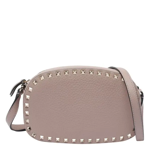 Valentino Garavani Rockstud Zip-up Shoulder Bag - Nude