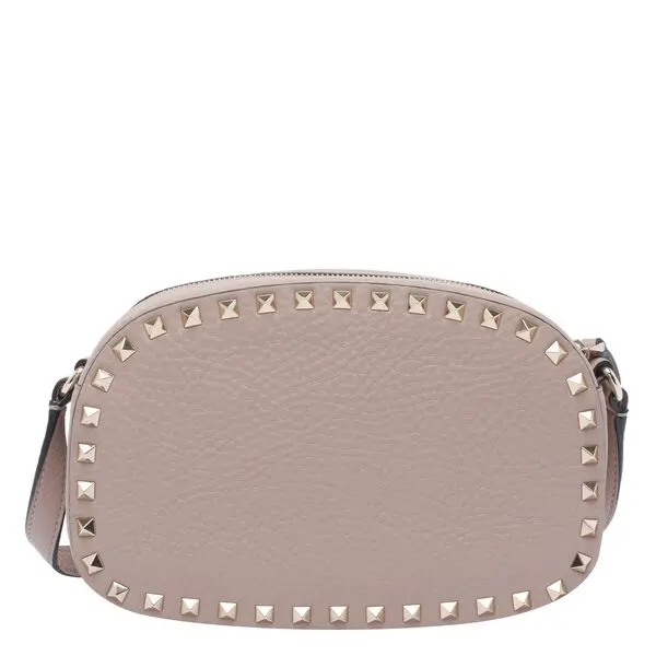 Valentino Garavani Rockstud Zip-up Shoulder Bag - Nude
