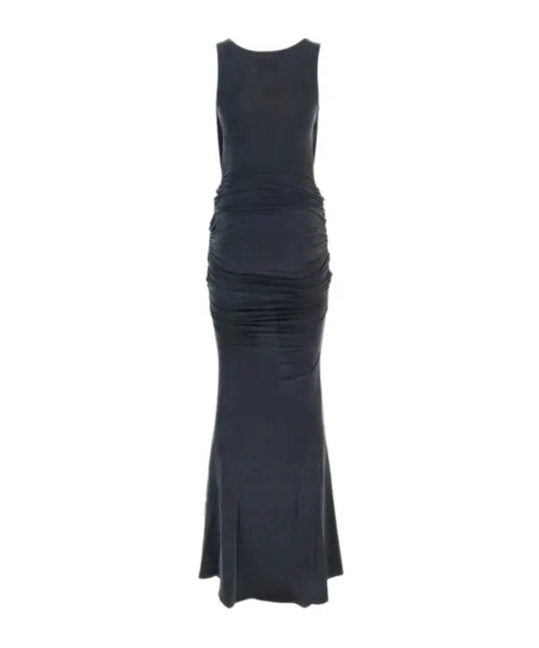 VIVIENNE WESTWOOD Scoop Neck Ruched Maxi Dress - Black