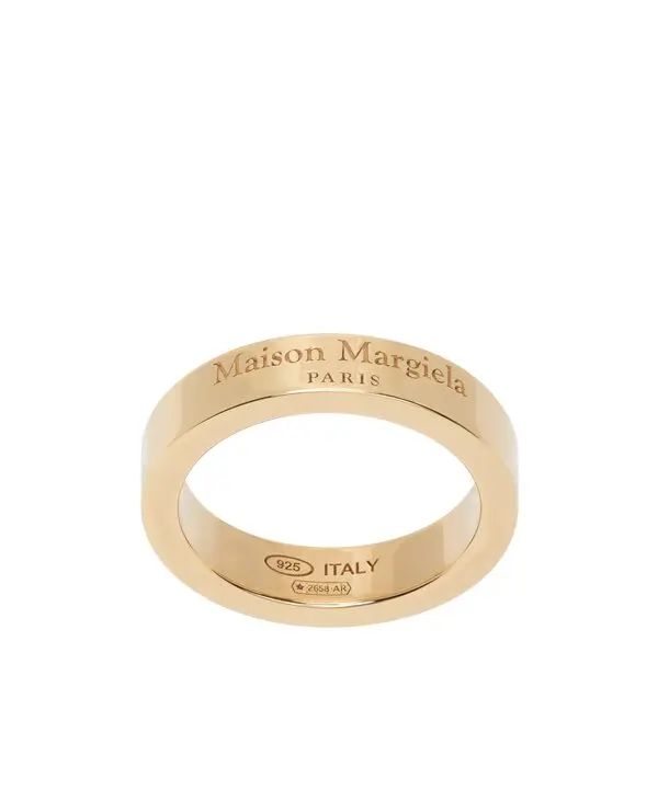 MAISON MARGIELA Logo Engraved Ring - Golden