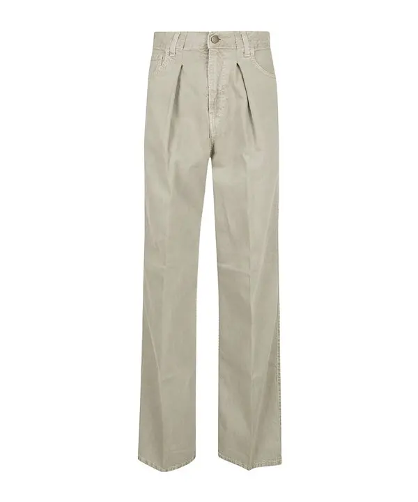 HAIKURE Pleated Wide Leg Jeans - Nude