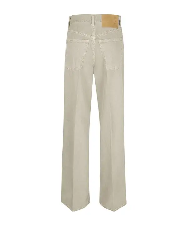 HAIKURE Pleated Wide Leg Jeans - Nude