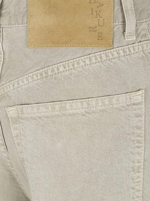 HAIKURE Pleated Wide Leg Jeans - Nude