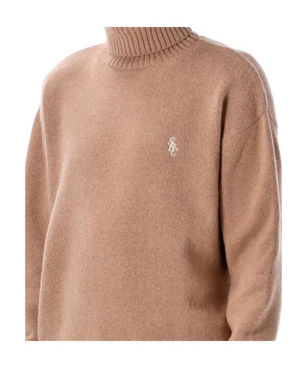 SPORTY  RICH Sporty & Rich Turtleneck Sweater With Embroidered Logo