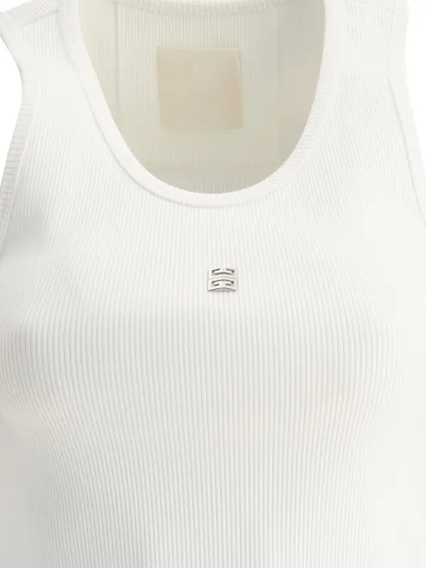 Givenchy 4g Plaque Extra Slim Fit Tank Top - White