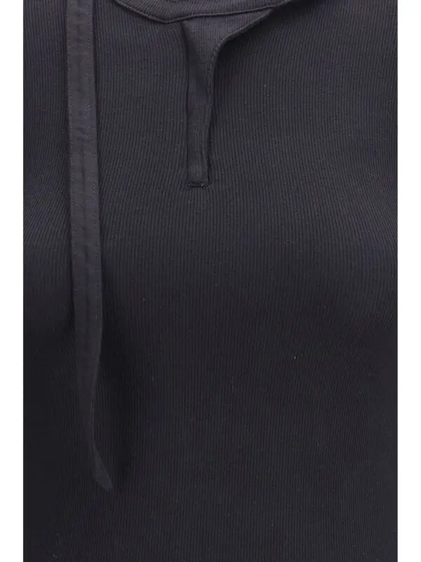 DIESEL® Ribbed Knit Long Sleeve Top With Zip Detail