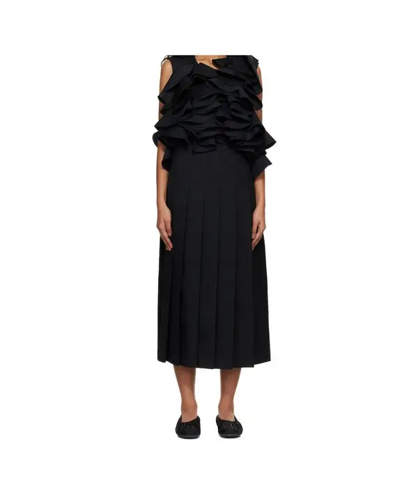 Comme Des Garçons Sleeveless Ruffled Dress - Black