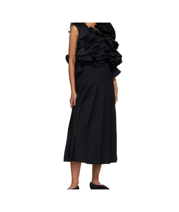 Comme Des Garçons Sleeveless Ruffled Dress - Black