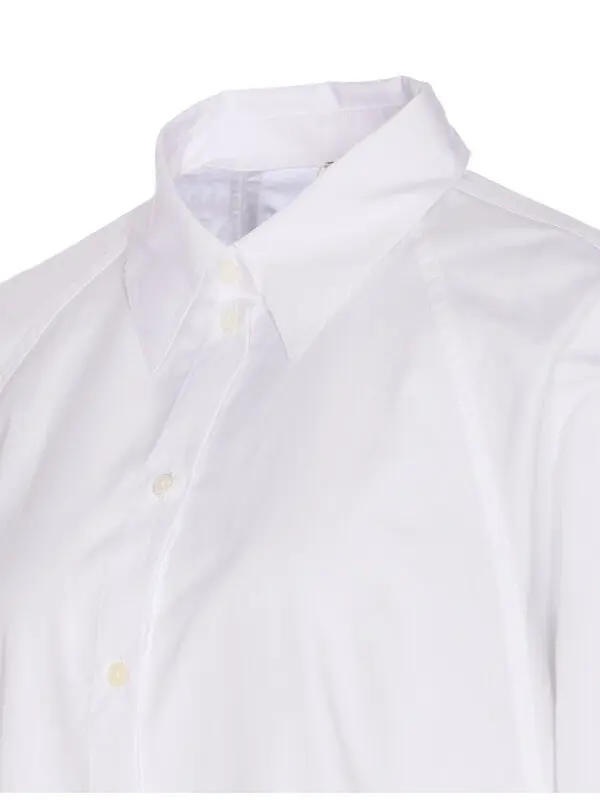 TOTEME Curved Hem Raglan-sleeved Shirt - White