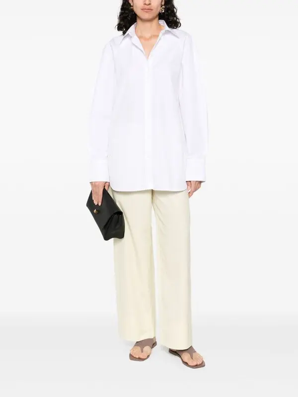 TOTEME Curved Hem Raglan-sleeved Shirt - White