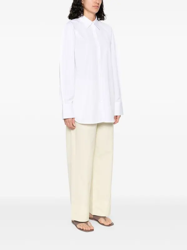 TOTEME Curved Hem Raglan-sleeved Shirt - White