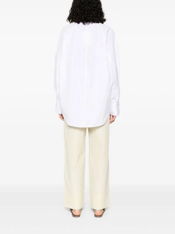 TOTEME Curved Hem Raglan-sleeved Shirt - White