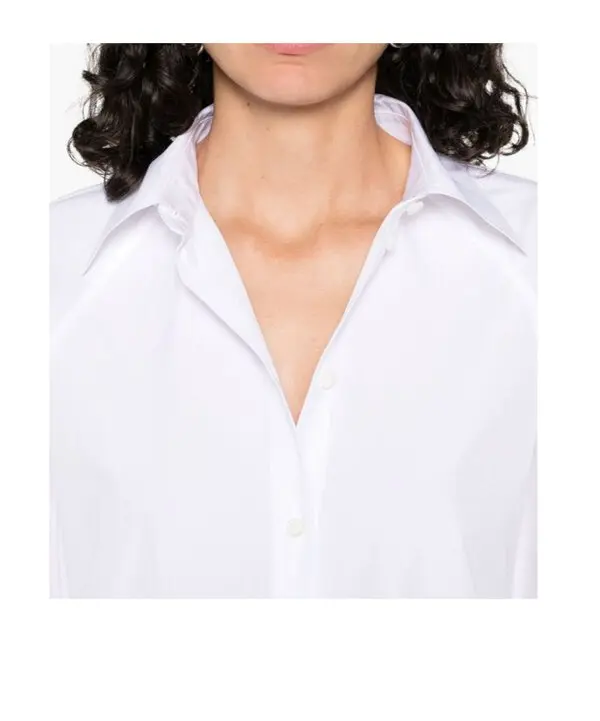TOTEME Curved Hem Raglan-sleeved Shirt - White