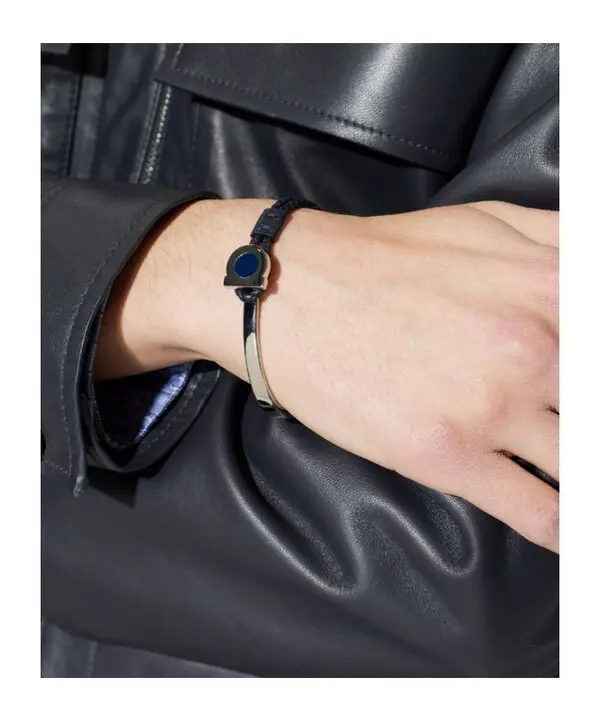 FERRAGAMO Gancini Cuff Bracelet - Navy