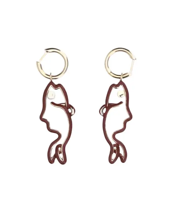 Bottega Veneta Fish Earrings - Red