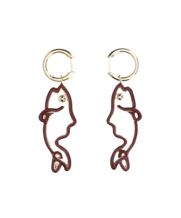 Bottega Veneta Fish Earrings - Red