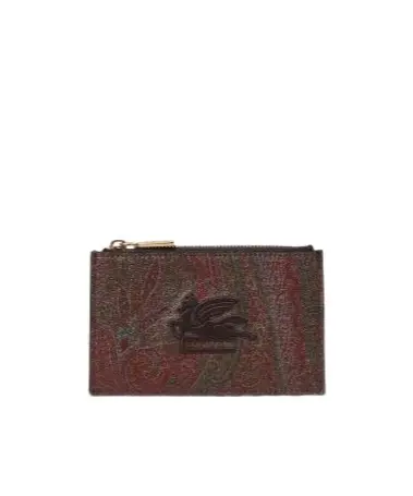 Etro Paisley-pattern Embroidered-detail Cardholder - Red