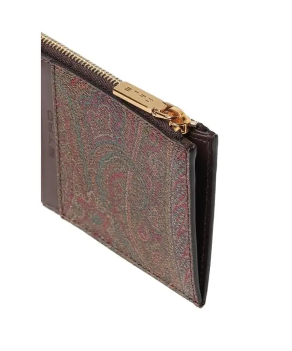 Etro Paisley Logo Embossed Wallet - Red