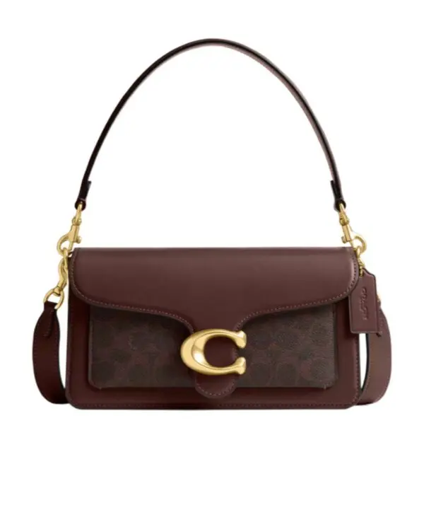 COACH Signature Hardware Shoulder Bag - B4/maple Maple