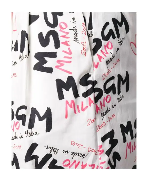 MSGM Logo Printed Waist Casual Shorts