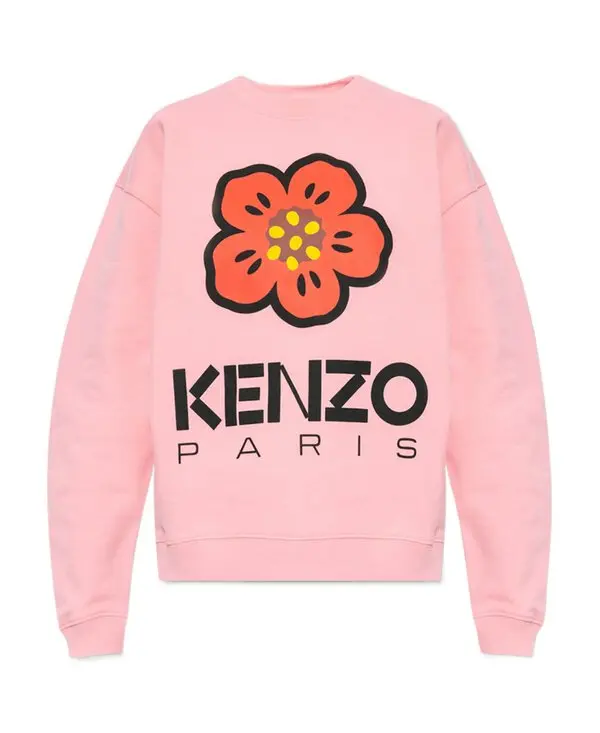 Kenzo Logo Printed Crewneck Sweatshirt - Pink