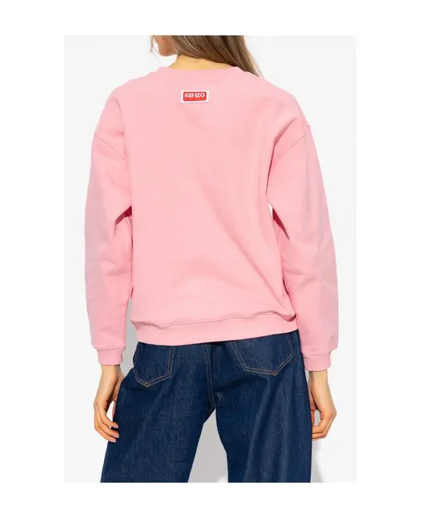 Kenzo Logo Printed Crewneck Sweatshirt - Pink