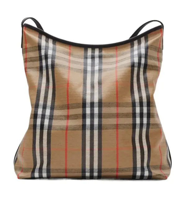 Burberry Highlands Checked Shoulder Bag - Sand