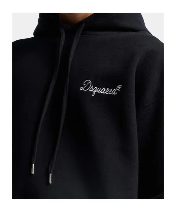 Dsquared2 Relaxed-fit Embroidered Logo Hoodie - Black