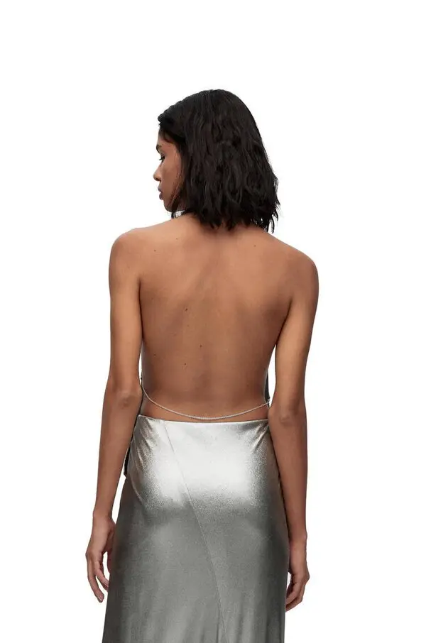 Loewe Draped Laminated Jersey Halter Top
