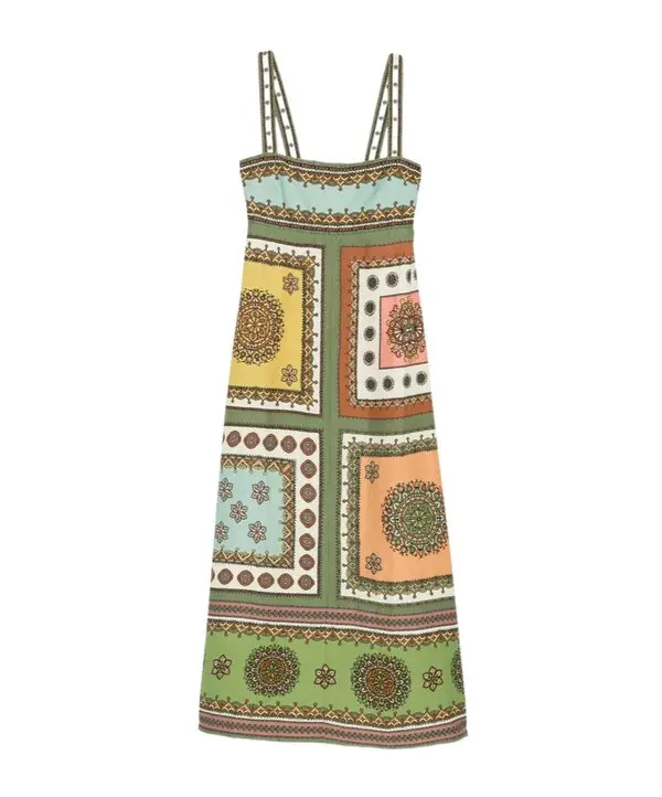 ALEMAIS Geometric Print Long Dress
