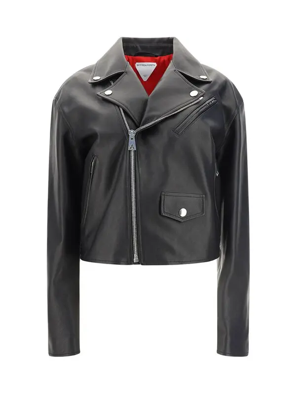 Bottega Veneta Logo Leather Jacket - Black