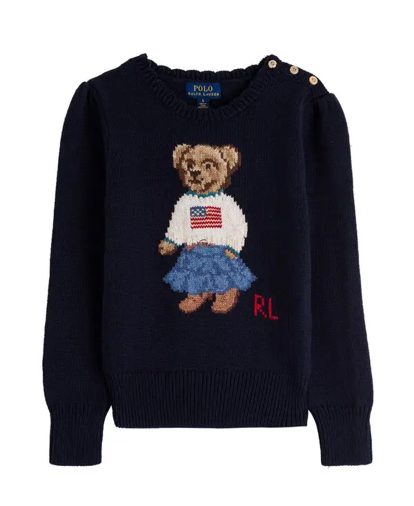 Polo Ralph Lauren Embroidered Bear Pullover - Blue