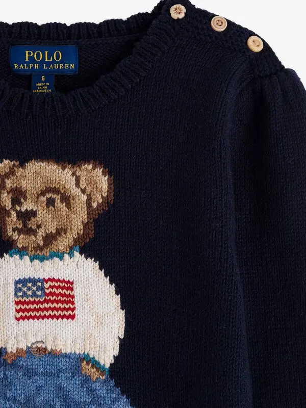 Polo Ralph Lauren Embroidered Bear Pullover - Blue