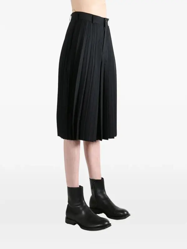 Comme Des Garçons Belt Loop Midi Skirt With Pleats