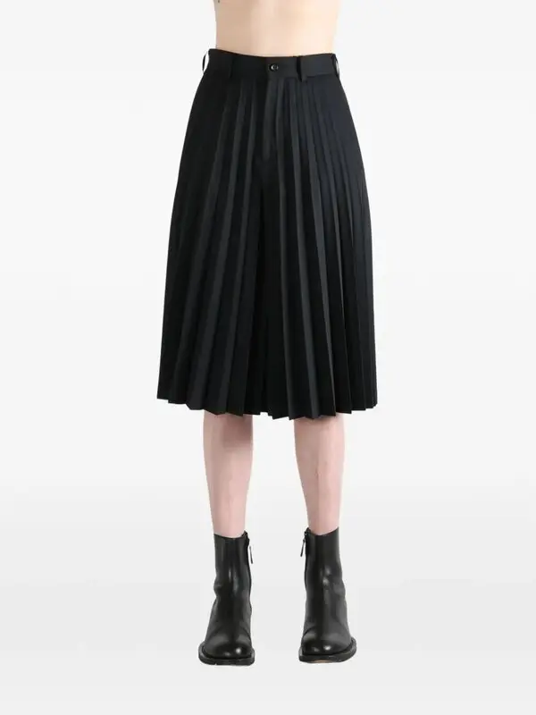 Comme Des Garçons Belt Loop Midi Skirt With Pleats