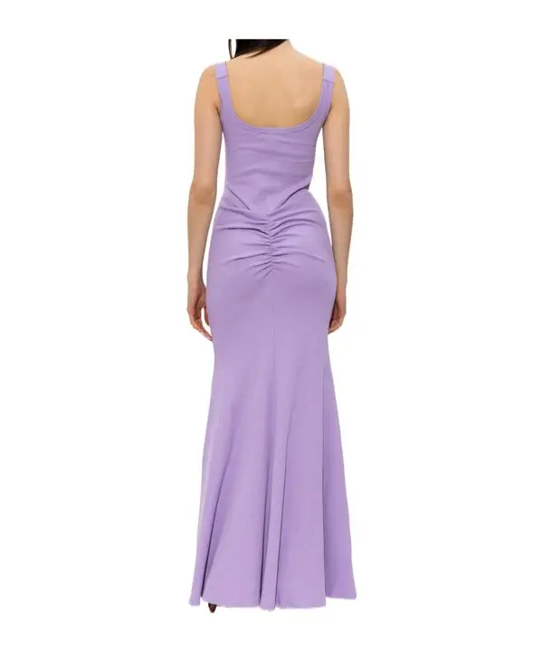 Versace Ruched Buckle-strap Maxi Dress
