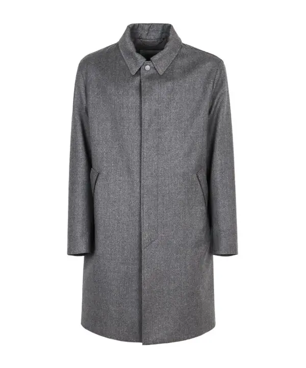 Canali Zip-front Wool Coat - Gray