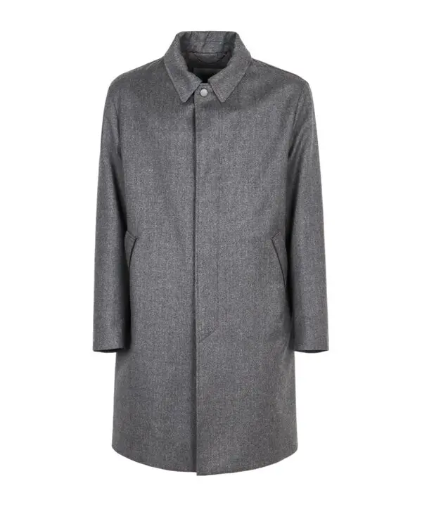 Canali Zip-front Wool Coat - Gray