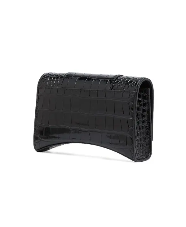 Balenciaga Embossed Logo Plaque Chain Wallet