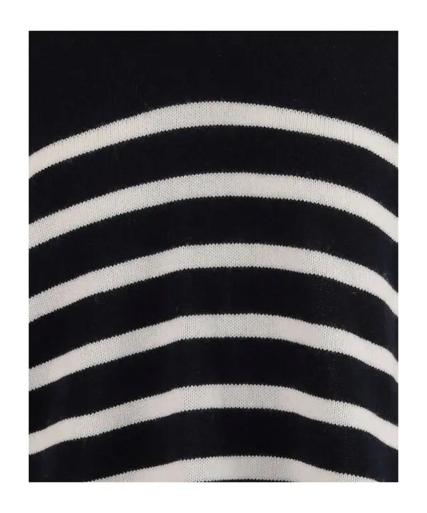 ALLUDE Striped Hooded Sweater - Black
