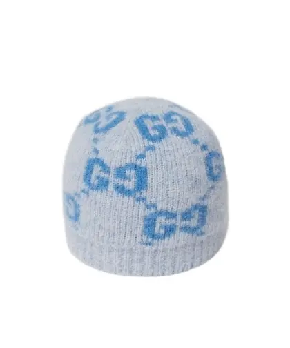 Gucci Gg Alpaca Blend Beanie - Blue And Light Blue