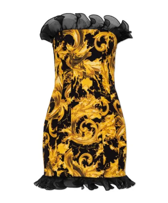Versace Baroque Ruffled Mini Dress