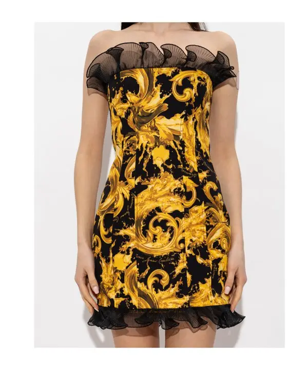 Versace Baroque Ruffled Mini Dress