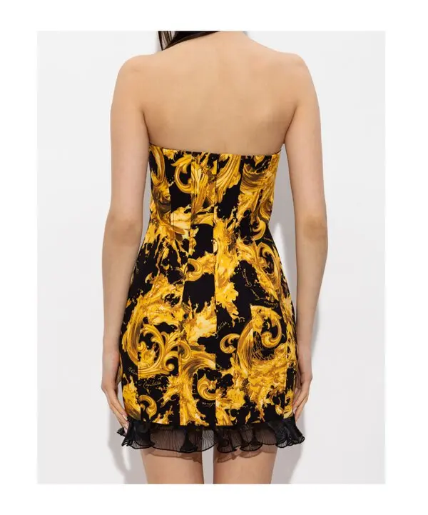 Versace Baroque Ruffled Mini Dress