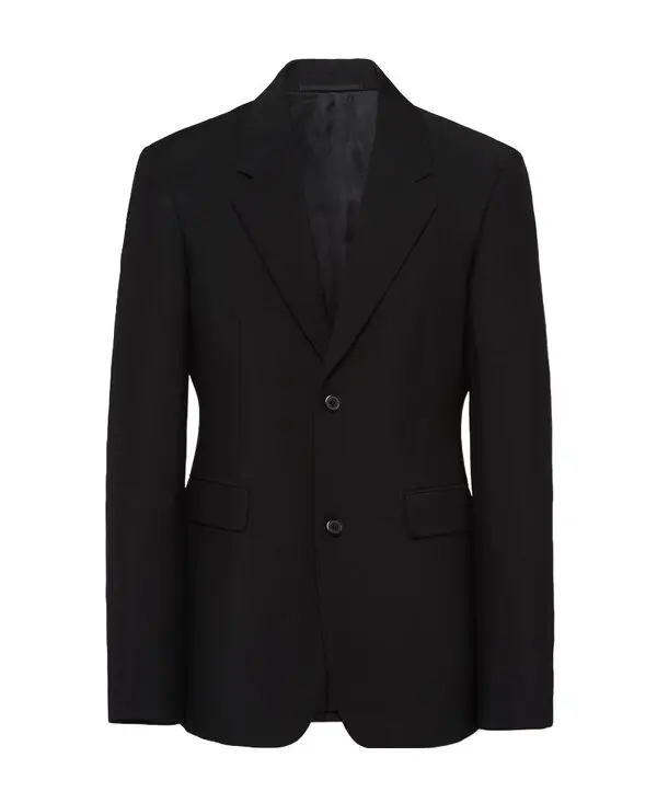 Prada Single-breasted Mohair Wool Jacket - Black