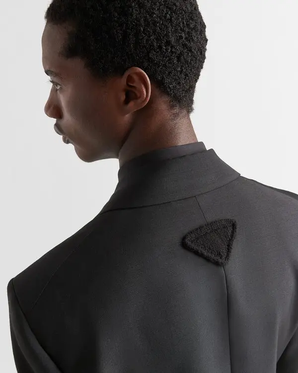 Prada Single-breasted Mohair Wool Jacket - Black