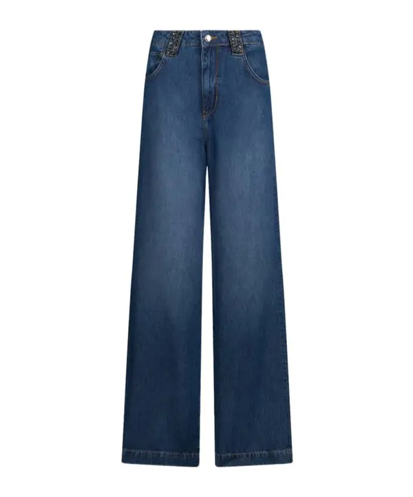 Liu Jo High-waist Flared Jeans With Embellished Belt Loops - Blue