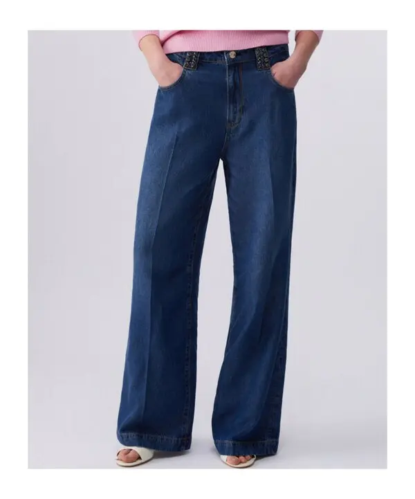 Liu Jo High-waist Flared Jeans With Embellished Belt Loops - Blue