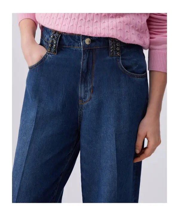 Liu Jo High-waist Flared Jeans With Embellished Belt Loops - Blue