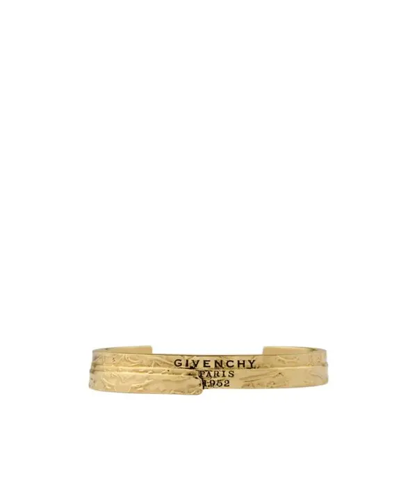 Givenchy Textured Gold Finish Cuff Bracelet - Golden